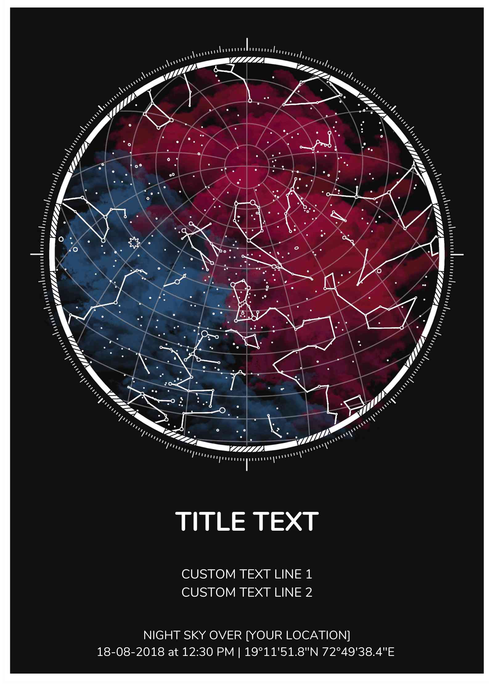 Custom Designed Digital Star Map - BONDLENT