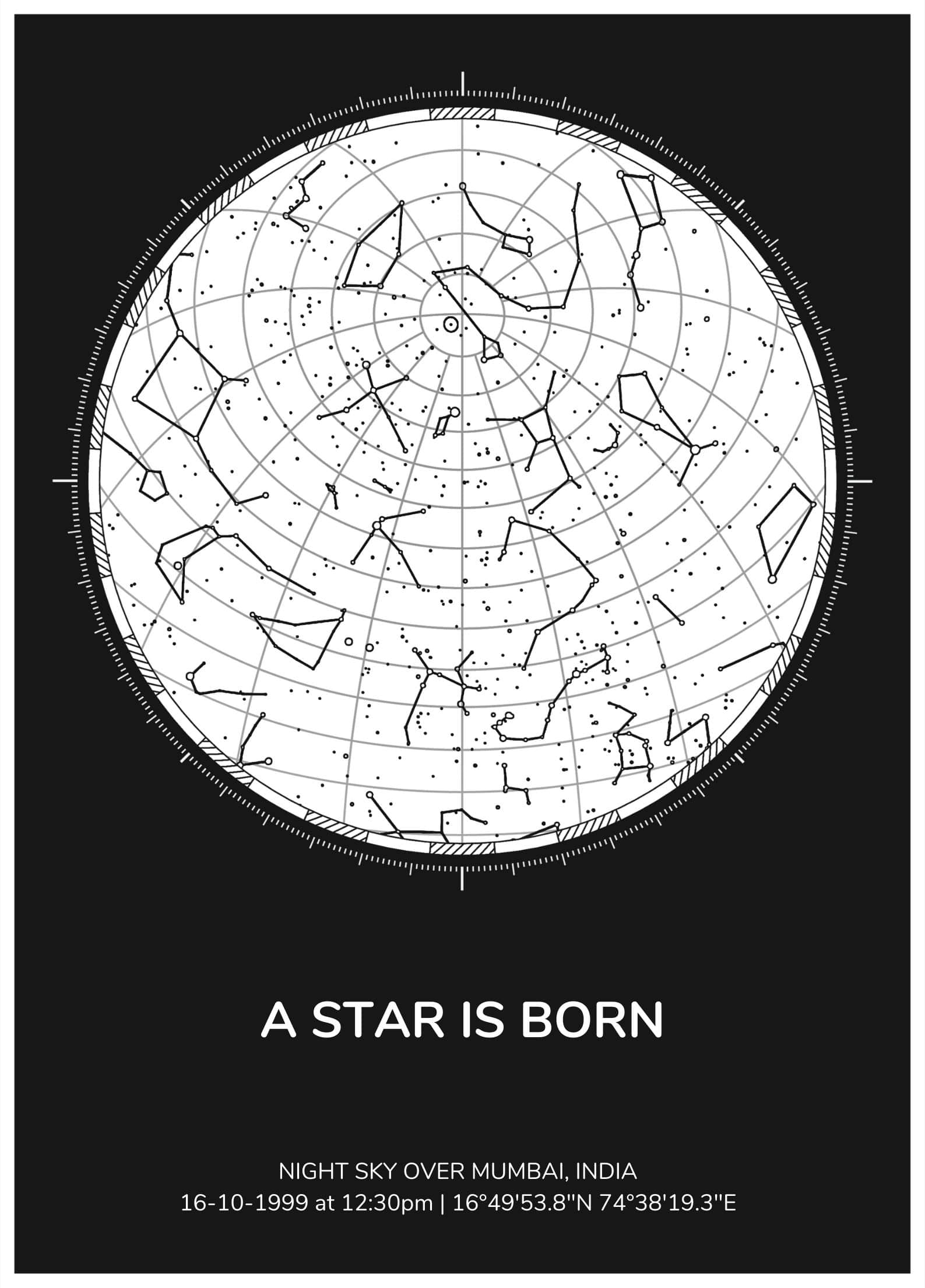 Custom Designed Digital Star Map - BONDLENT